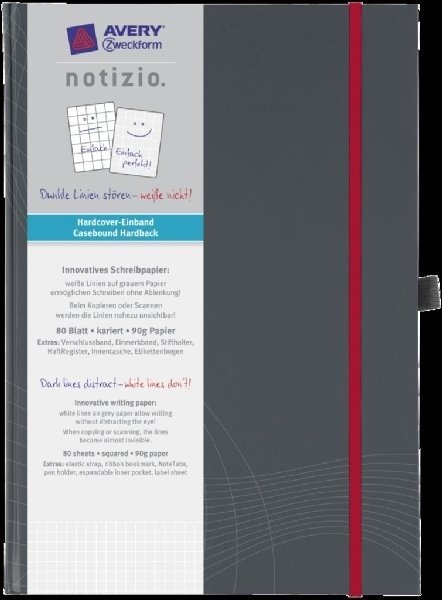 Notizio, notatnik w kratkę, format A4, szary - Russell | Sklep EMPIK.COM
