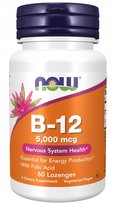 NOW VITAMIN B12 5000MCG 60 LOZENGES WITAMINA B MOCNA CYJANOKOBALAMINA ...