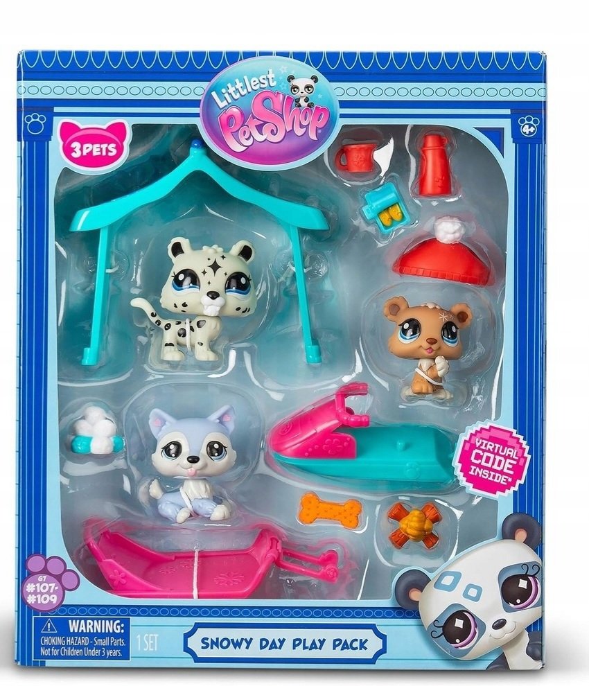Nowe Littlest Pet Shop Figurki Zimowy Zestaw Snowy Day Zwierzątka LPS ...