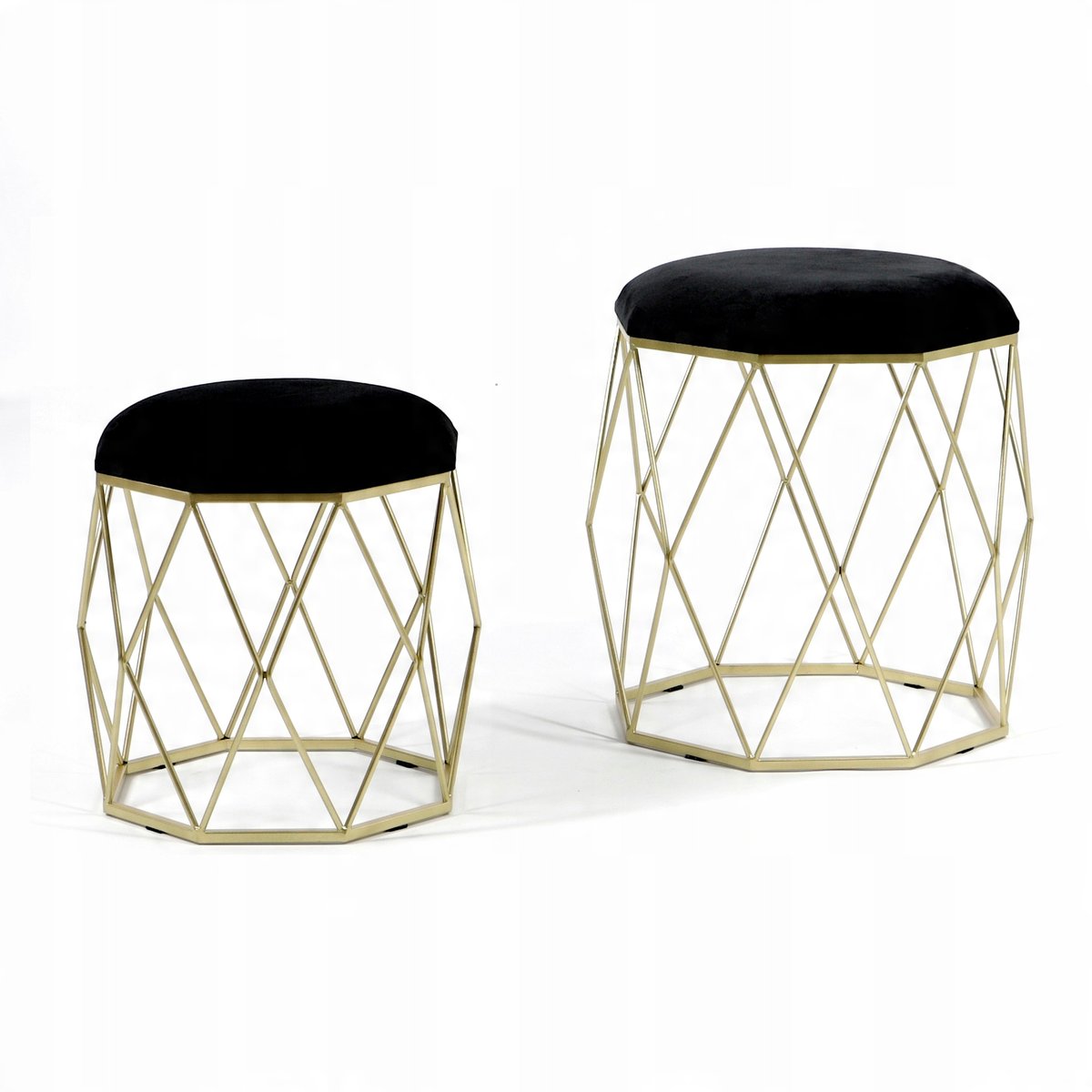 Nowoczesna czarna pufa zydel siedzisko Venus 2 szt - Messa Home | Sklep ...