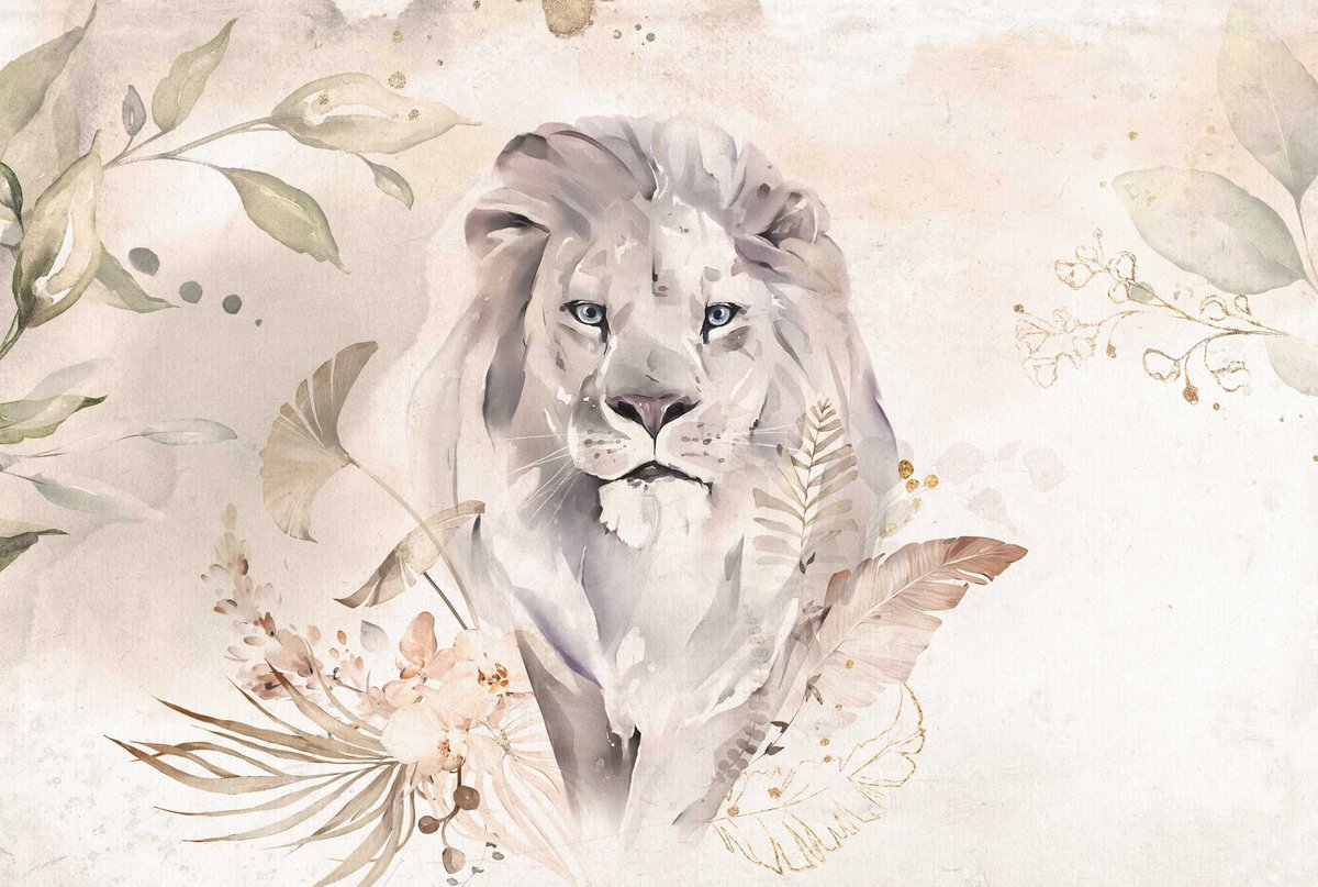 Nowoczesna fototapeta na ścianę do pokoju dziecka Król zwierząt Lew ...