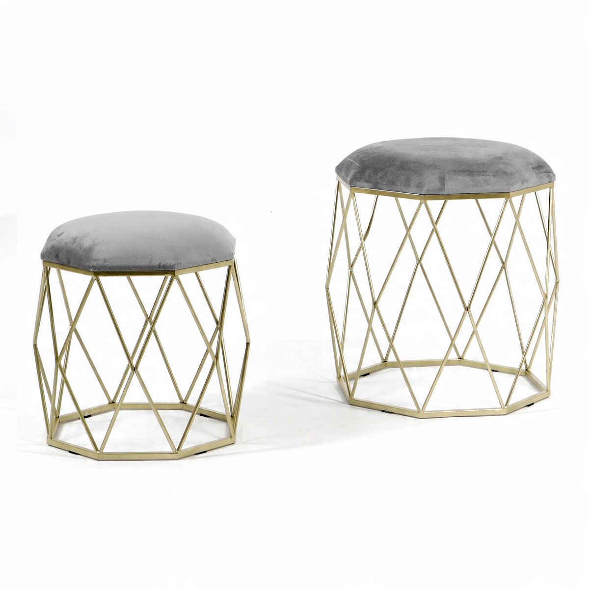 Nowoczesna szara pufa zydel siedzisko Venus 2 szt - Messa Home | Sklep ...