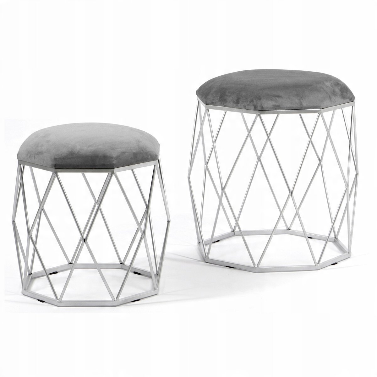 Nowoczesna szara pufa zydel siedzisko Venus 2 szt - Messa Home | Sklep ...