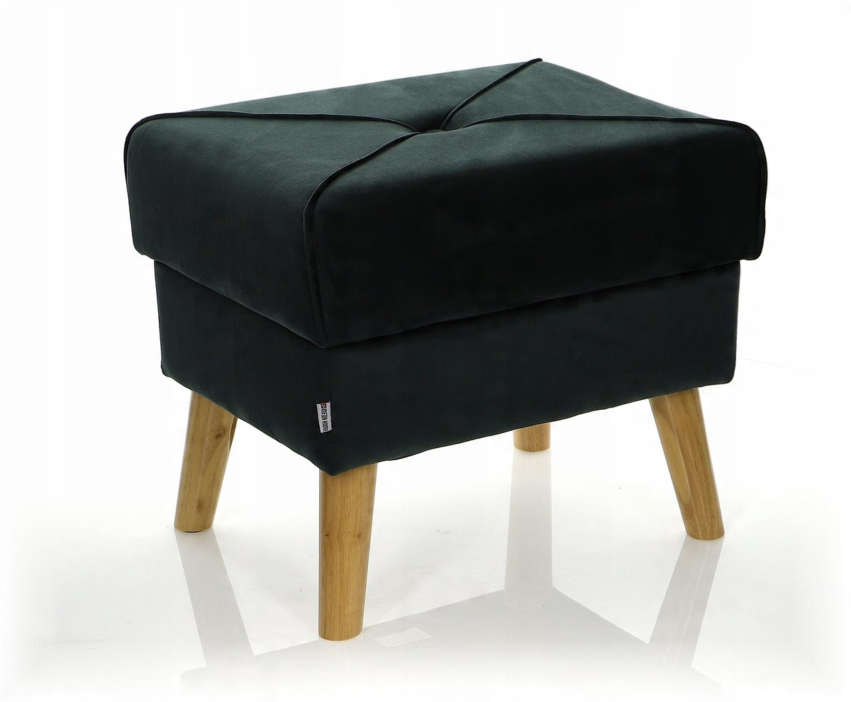 Nowoczesna zielona pufa zydel stołek z pojemnikiem - Messa Home | Sklep ...