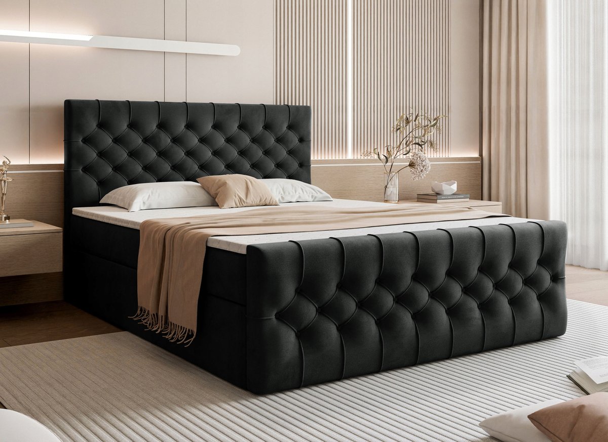 Nowoczesne Łóżko Kontynentalne AMON II 160x200 + 2x pojemnik na pościel - Domo Home | Sklep ...