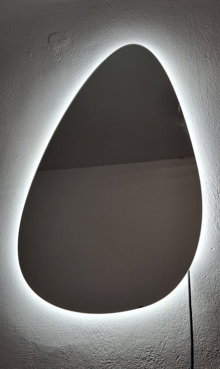 Nowoczesne lustro LED o unikalnym kształcie kropla wody, łezka 880 x ...