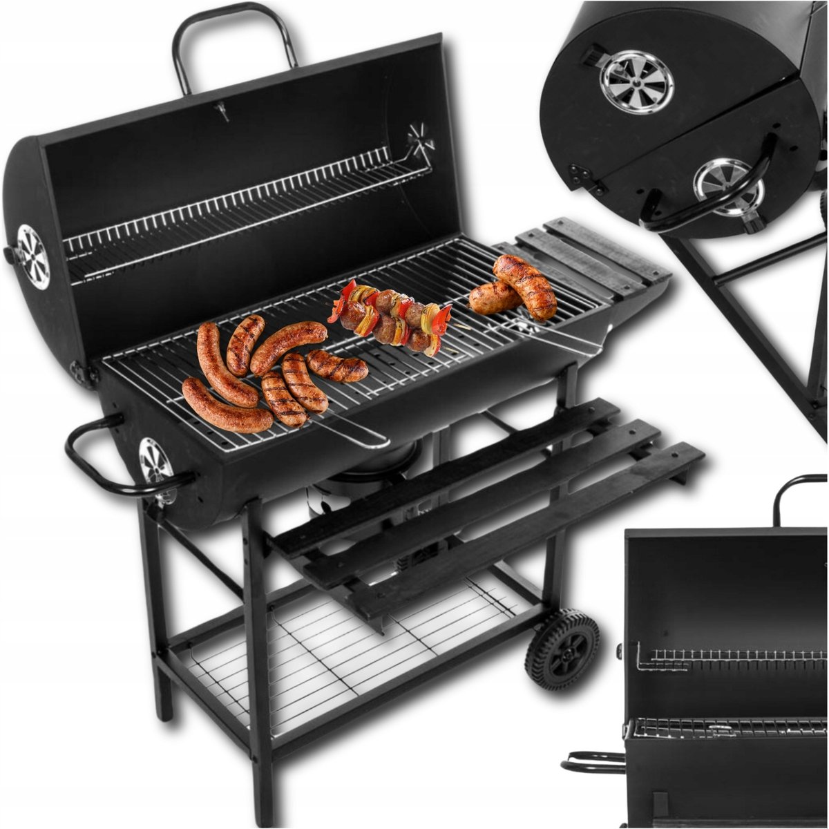 Nowoczesny GRILL OGRODOWY WĘGLOWY ZAMYKANY DO OGRODU Na Taras Balkon ...