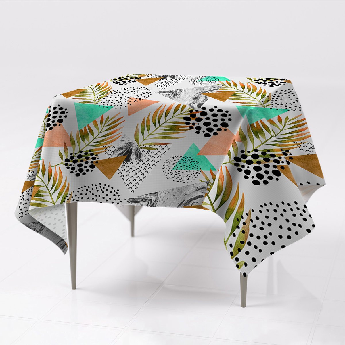 Nowoczesny obrusy na stół gładkie Kropki i liście, Fabricsy - Fabricsy ...