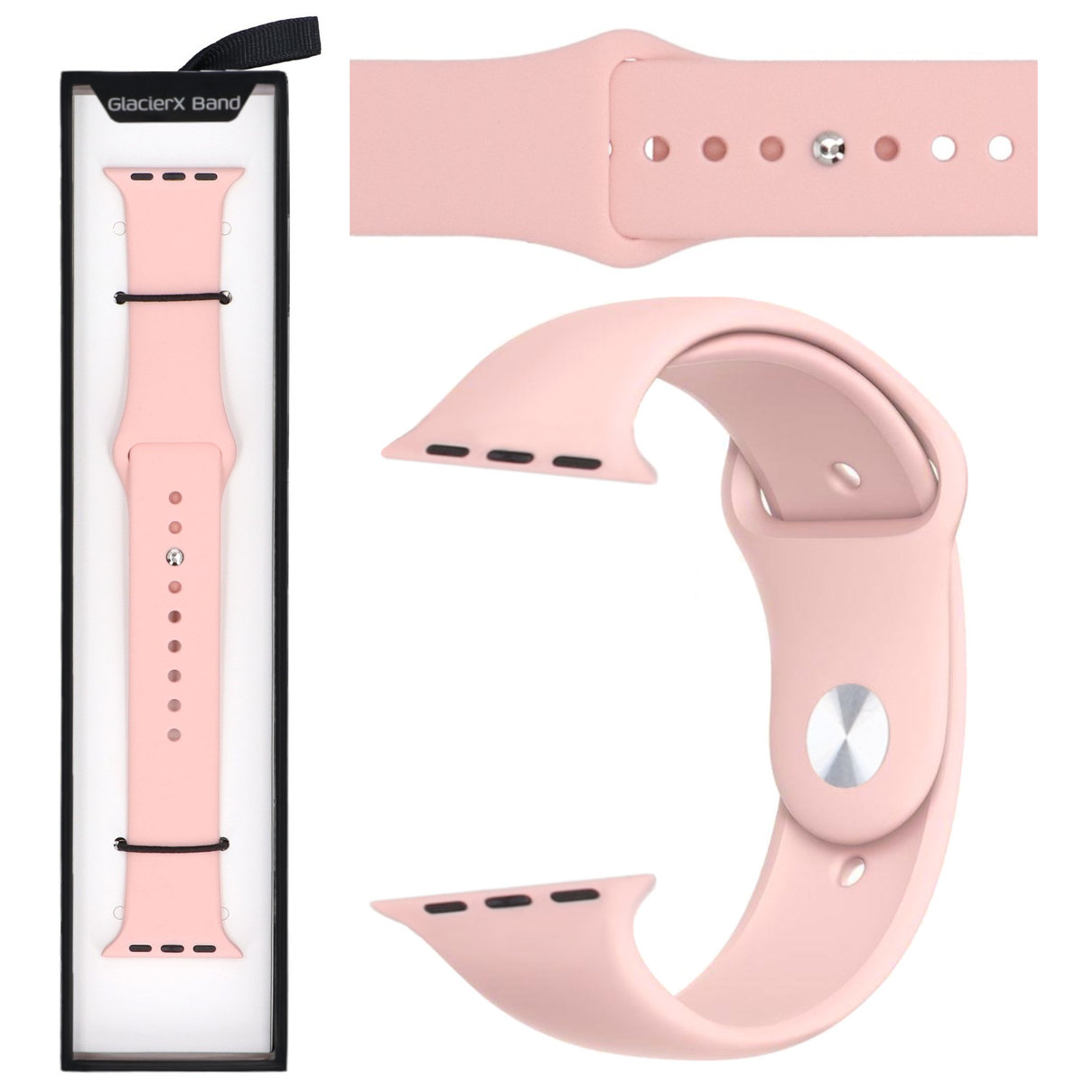 Nowy Pasek Do Smartwatcha Glacierx Silicone Pin Band Rose Do Apple ...