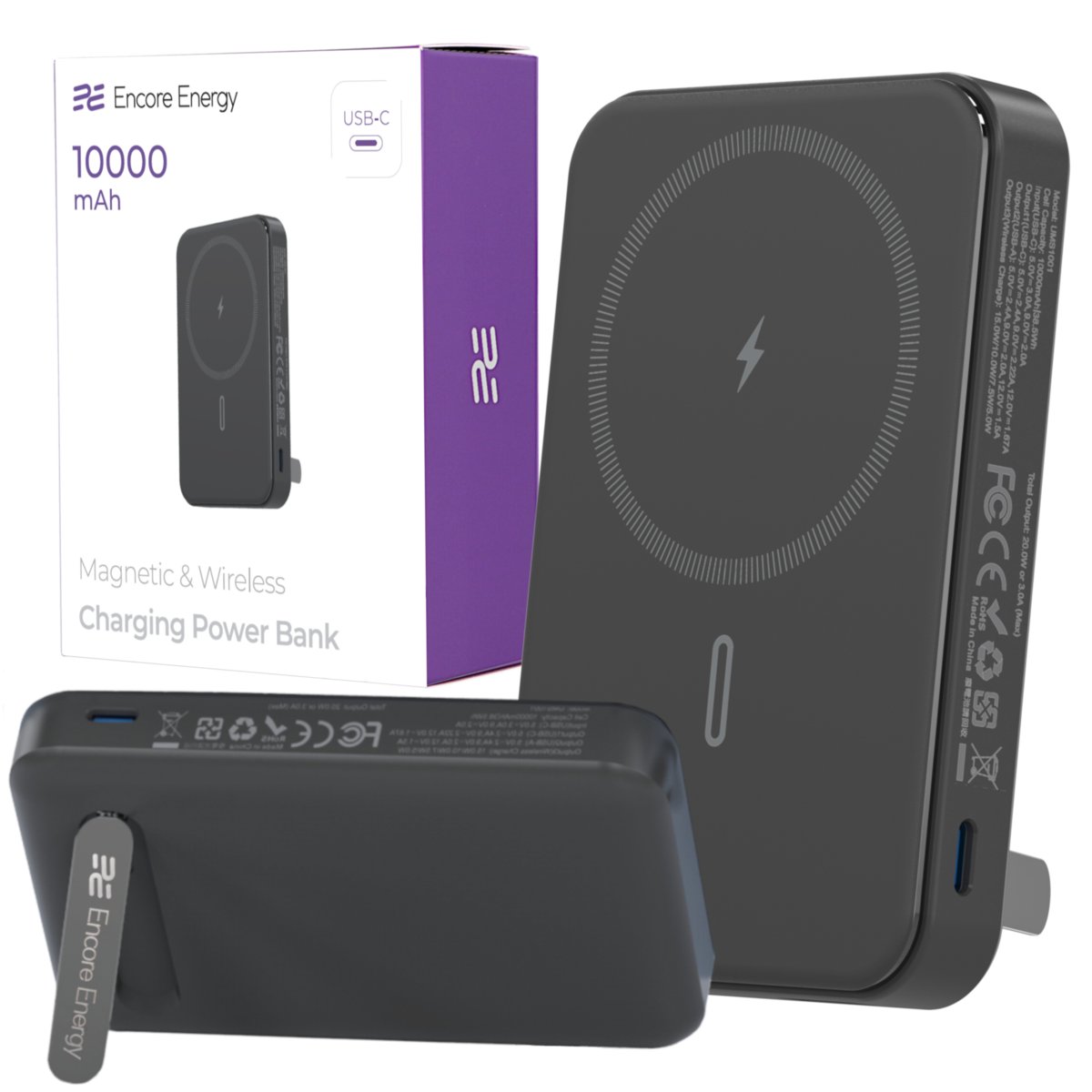 Nowy powerbank indukcyjny 10000mAh ładowanie bezprzewodowe + porty USB ...