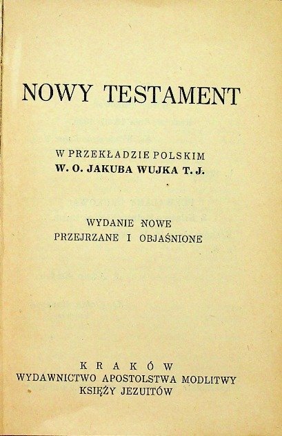 Nowy Testament 1936 r. - Wujek Jakub | Książka w Empik