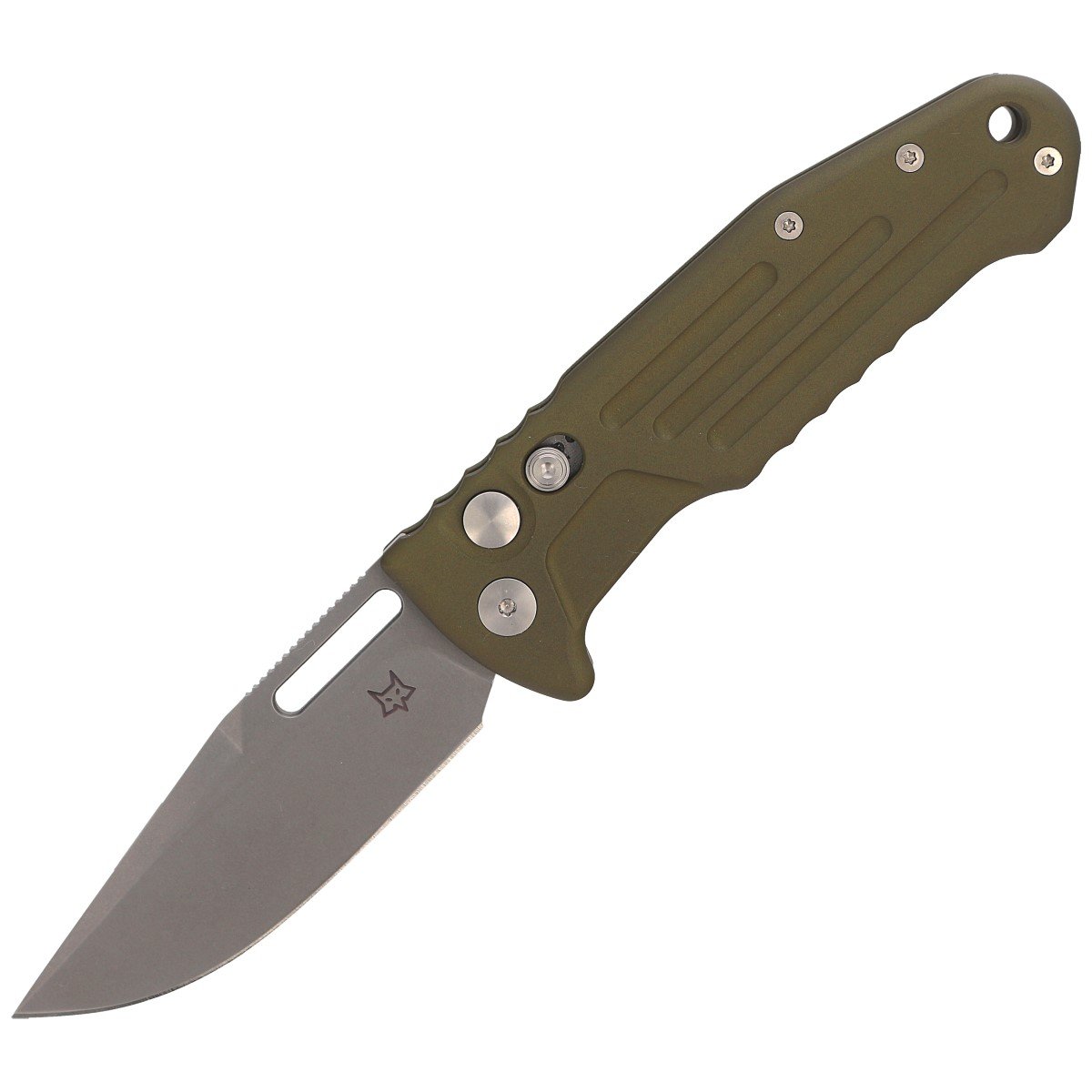 Nóż automatyczny Fox New Smarty CP OD Green Aluminium, Stonewashed ...