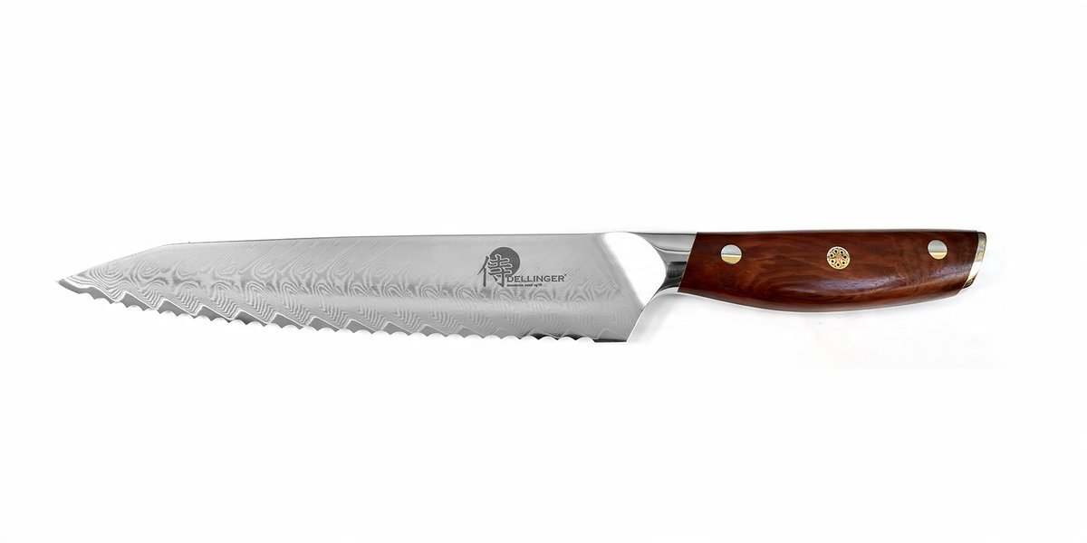 Nóż do pieczywa 200 Dellinger Rose Wood Damascus - Dellinger | Sklep ...