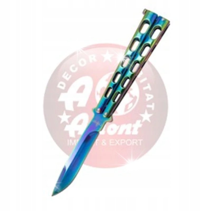 Nóż motylkowy Third Balisong Shiny Rainbow Stainless Steel - inna (Inny ...