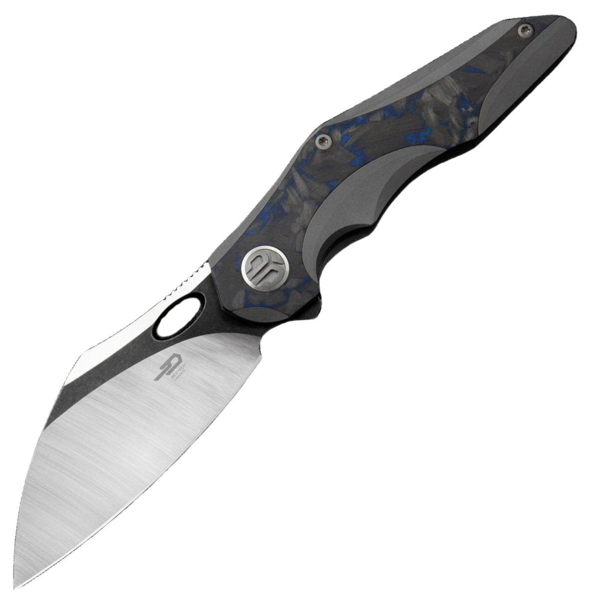 Nóż składany Bestech Nogard Grey Titanium/Black Blue Marbled Carbon ...