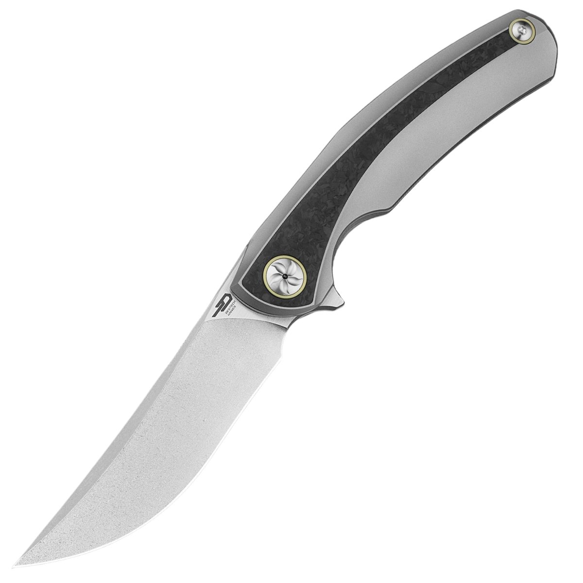 Nóż składany Bestech Sambac Grey Titanium/ Marbled Carbon Fiber ...