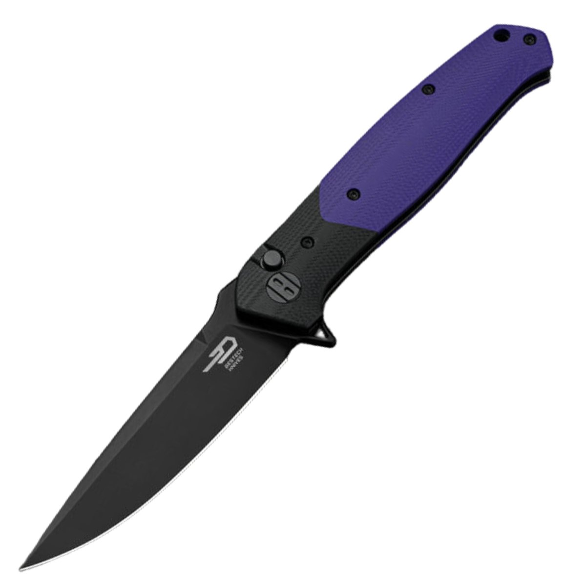 Nóż składany Bestech Swordfish Black/Purple G10, Black PVD 14C28N ...