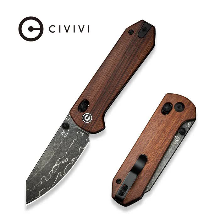 Nóż składany Civivi Yonder Guibourtia Wood, Damascus by Zac Whitmore ...