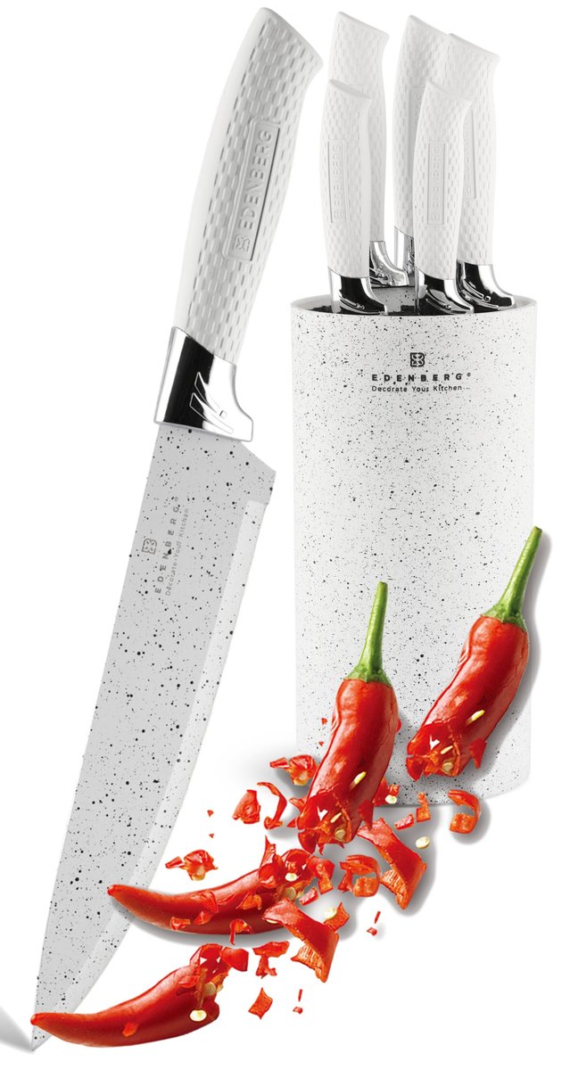 Noże Powłoka Non-Stick Stojak Edenberg 6Pcs Stalowe 5103W - Edenberg ...