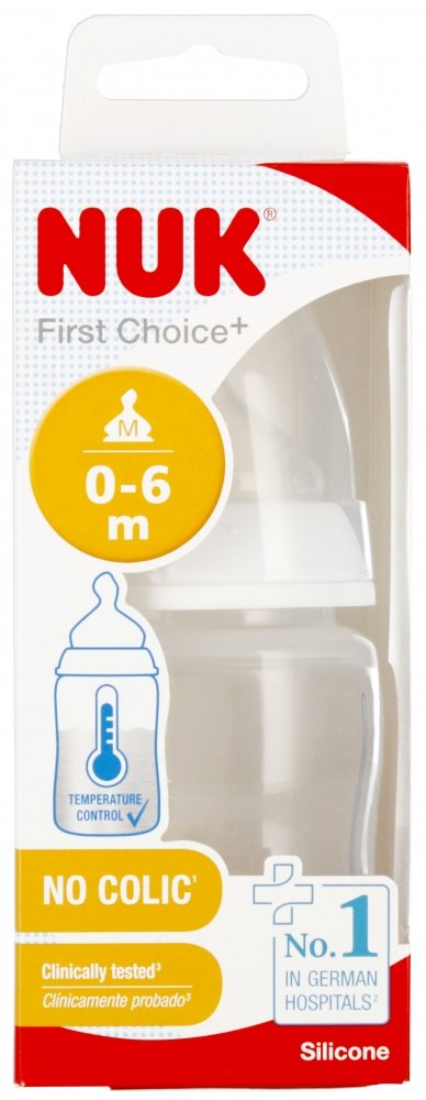 NUK Butelka z wskaźnikiem temp. 150 ml 0-6m First Choice biała - Nuk | Sklep EMPIK.COM