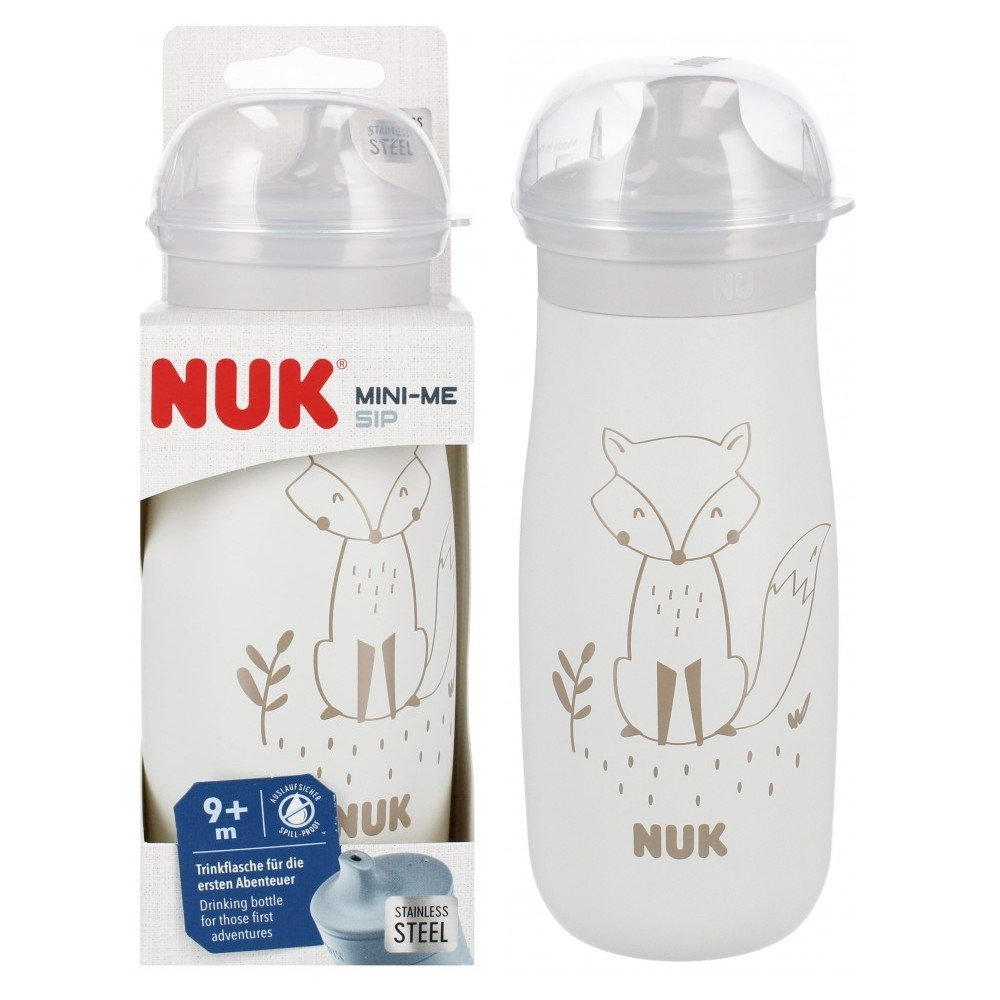 NUK Kubek niekapek bidon Mini-Me 300ml 9m+ stal nierdzewna popielaty - Nuk | Sklep EMPIK.COM