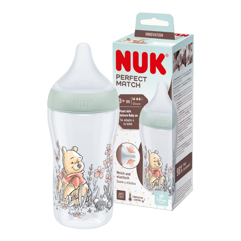 NUK Perfect Match Kubuś Puchatek Antykolkowa butelka dla niemowląt 3m ...