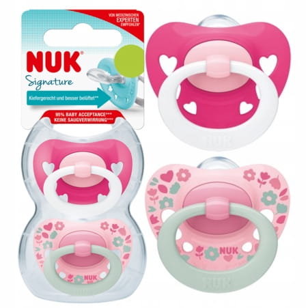 Nuk Smoczek Silikonowy Signature 18-36M 739696 2Szt Różowy - Nuk | Sklep EMPIK.COM