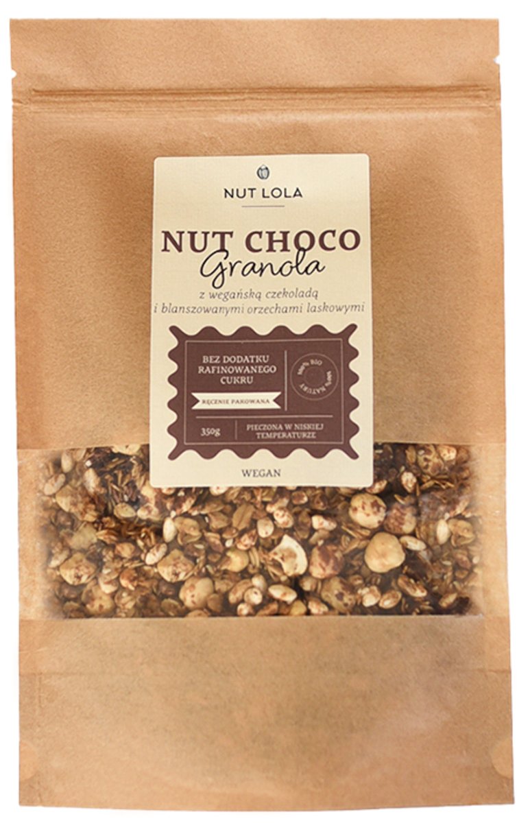 Nut Choco Granola z wegańską czekoladą i blanszowanymi orzechami ...