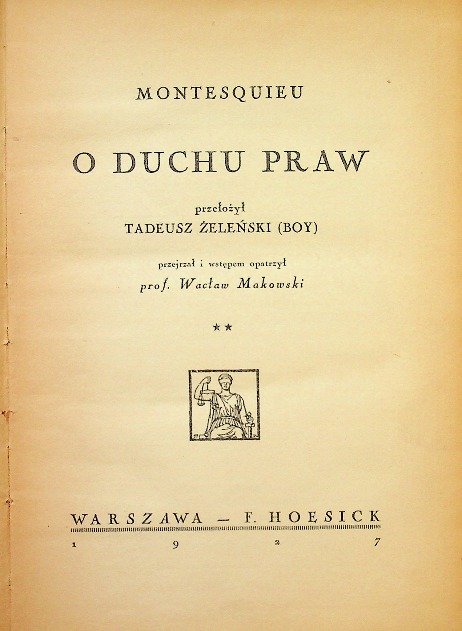O duchu praw 1927 r. - W opisie | Książka w Empik