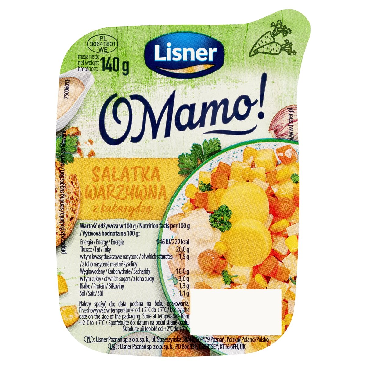 O Mamo! Sałatka warzywna z kukurydzą 140 g Lisner - Lisner | Sklep ...