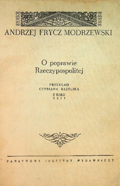 O poprawie Rzeczypospolitej - Modrzewski Frycz Andrzej | Książka w Empik