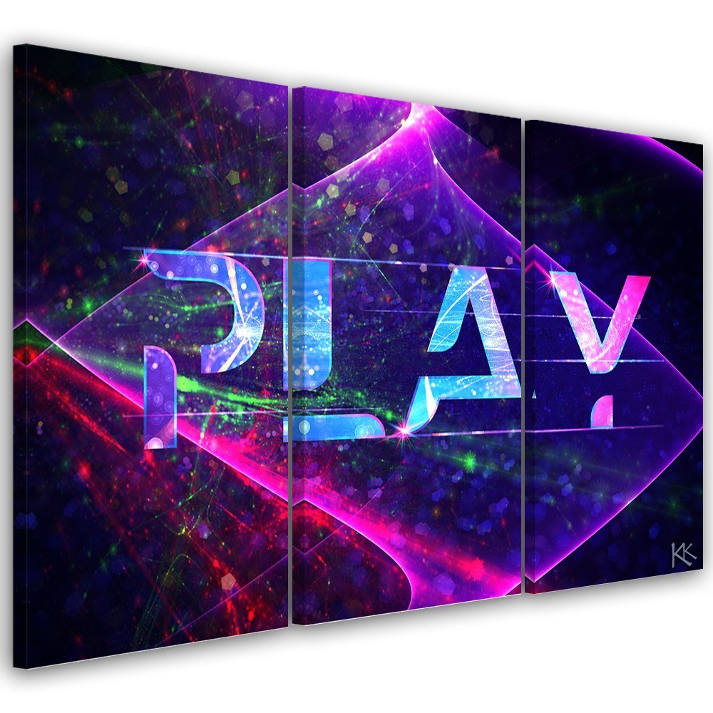 Obraz 3 cz ciowy na p tnie, Napis play abstrakcja - 150x100 - Inna marka | Sklep EMPIK.COM