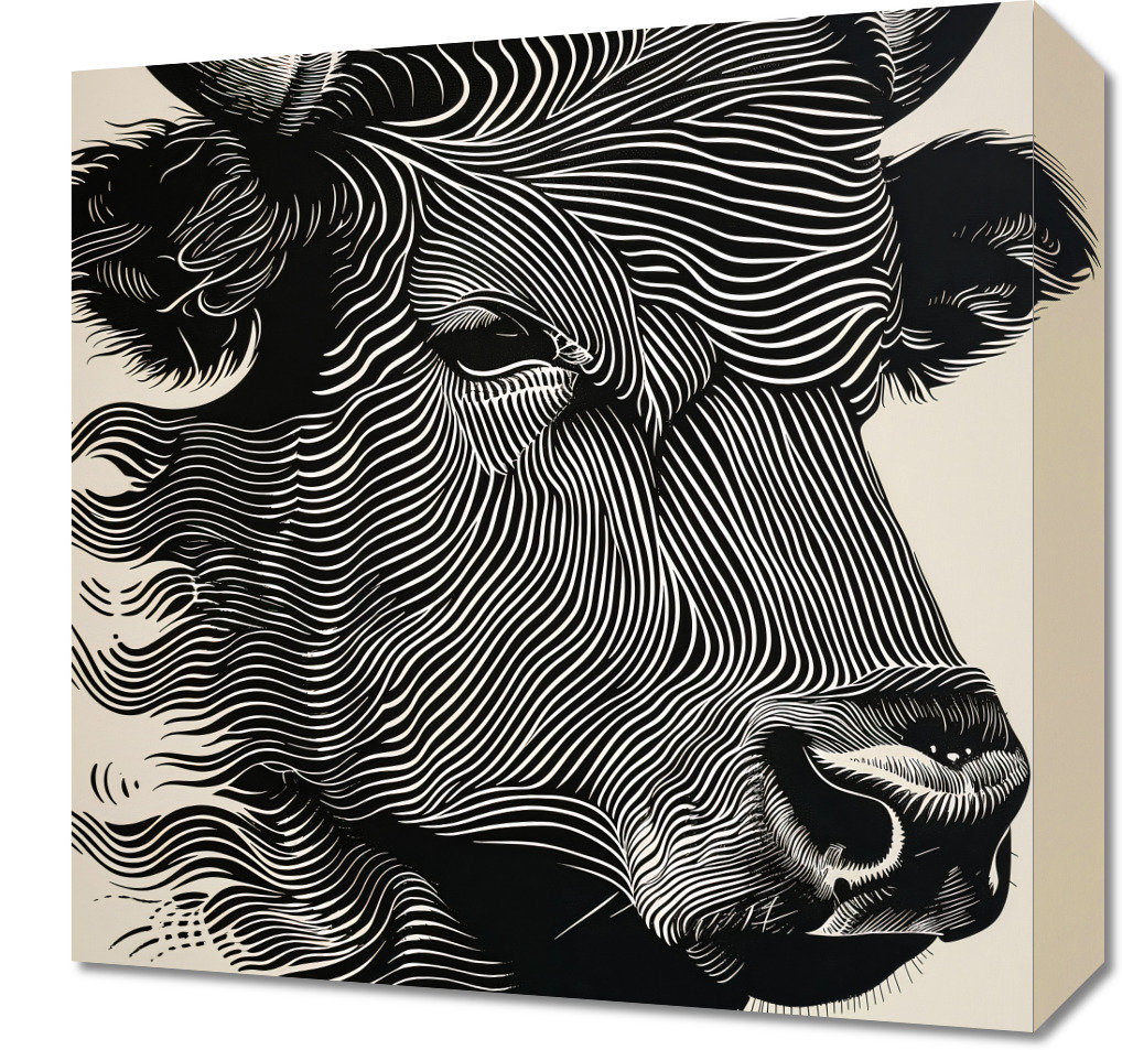 Obraz 40x40cm Byk w Świetlistych Barwach - Inna marka | Sklep EMPIK.COM