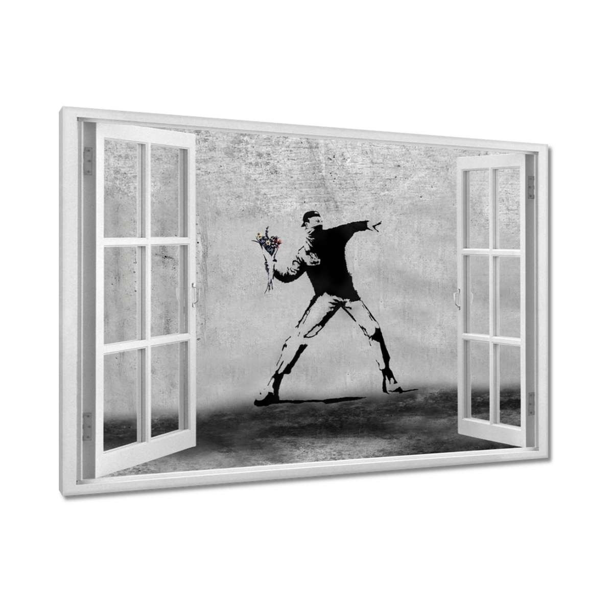 Obraz 60x40cm Banksy Miotacz kwiatów - ZeSmakiem | Sklep EMPIK.COM