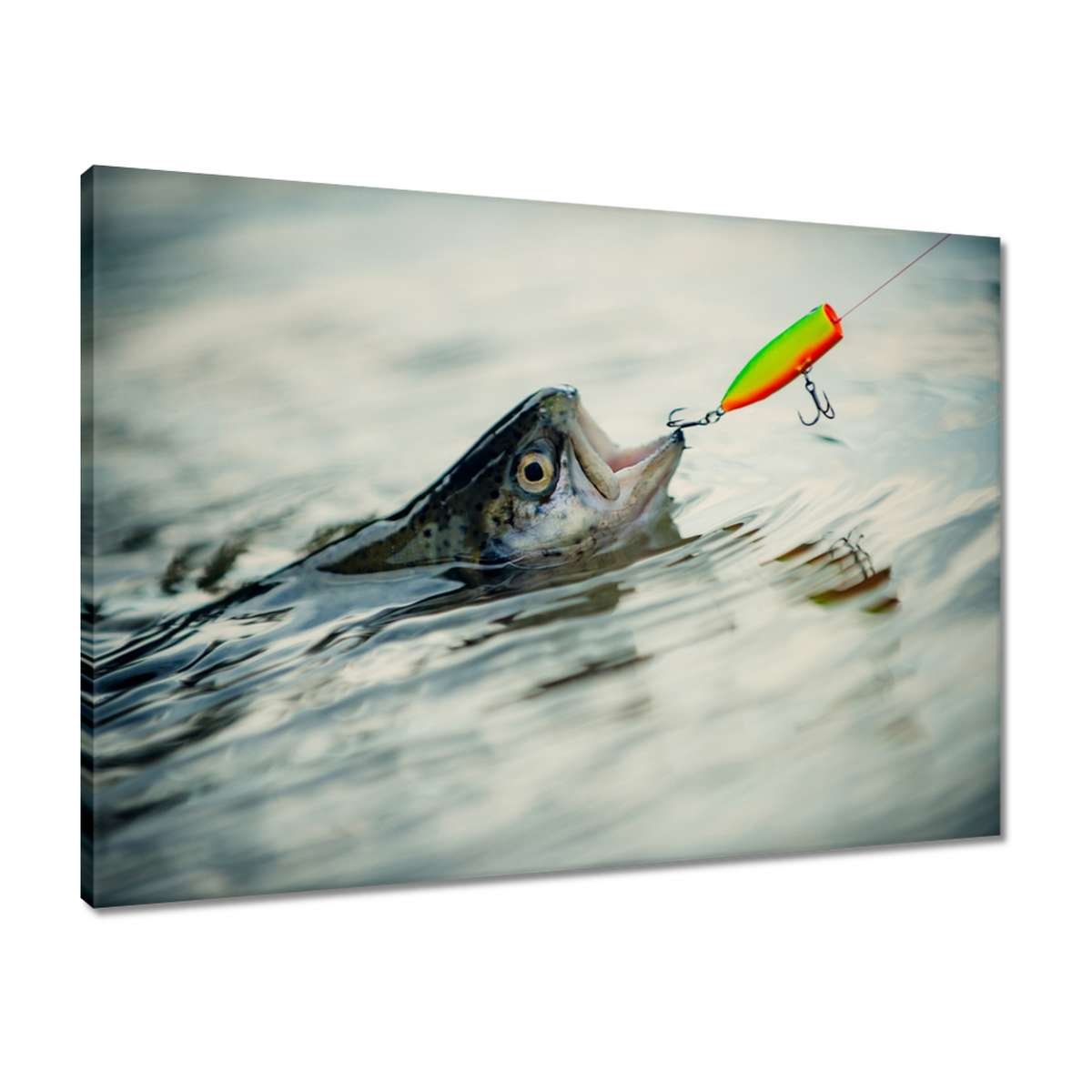 Obraz 70x50 Pstrąg na haczyku ryba - ZeSmakiem | Sklep EMPIK.COM