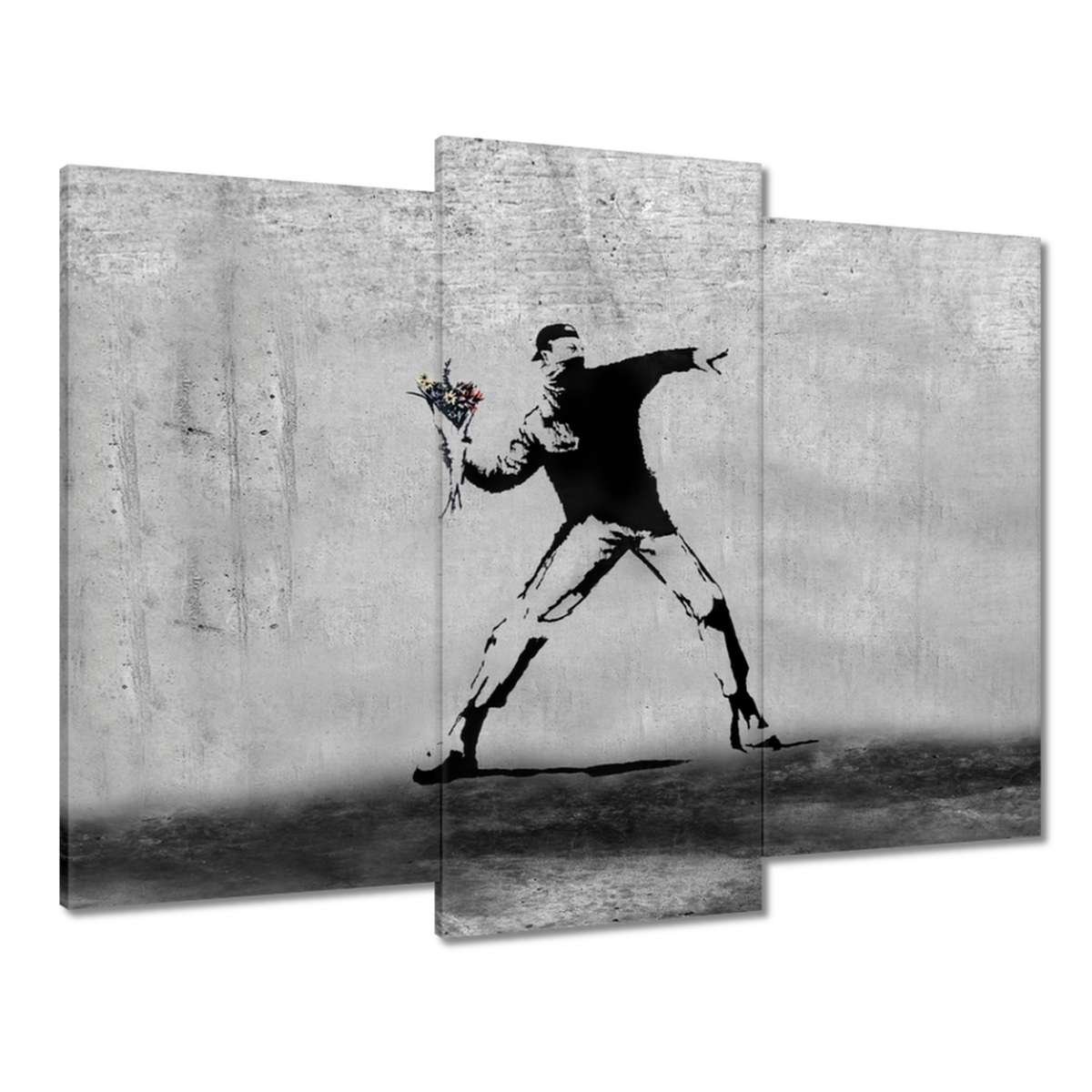 Obraz 90x70cm Banksy Miotacz kwiatów - ZeSmakiem | Sklep EMPIK.COM