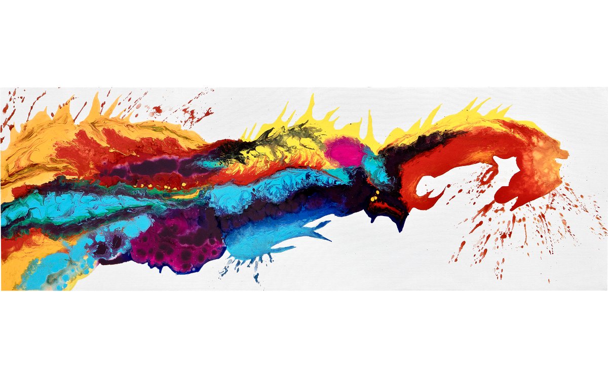 Obraz abstrakcyjny 50x150 cm Explosion of Hues - Witek Home | Sklep ...
