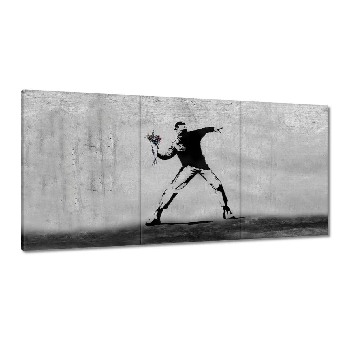 Obraz Banksy Miotacz kwiatów, 60x30cm - ZeSmakiem | Sklep EMPIK.COM