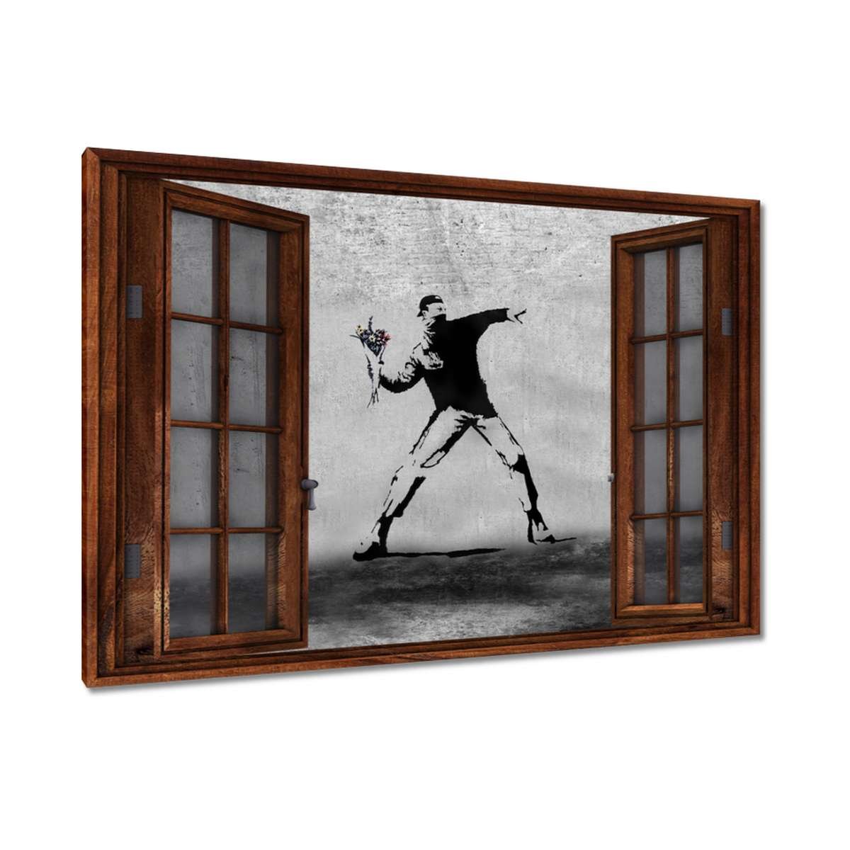 Obraz Banksy Miotacz kwiatów, 60x40cm - ZeSmakiem | Sklep EMPIK.COM