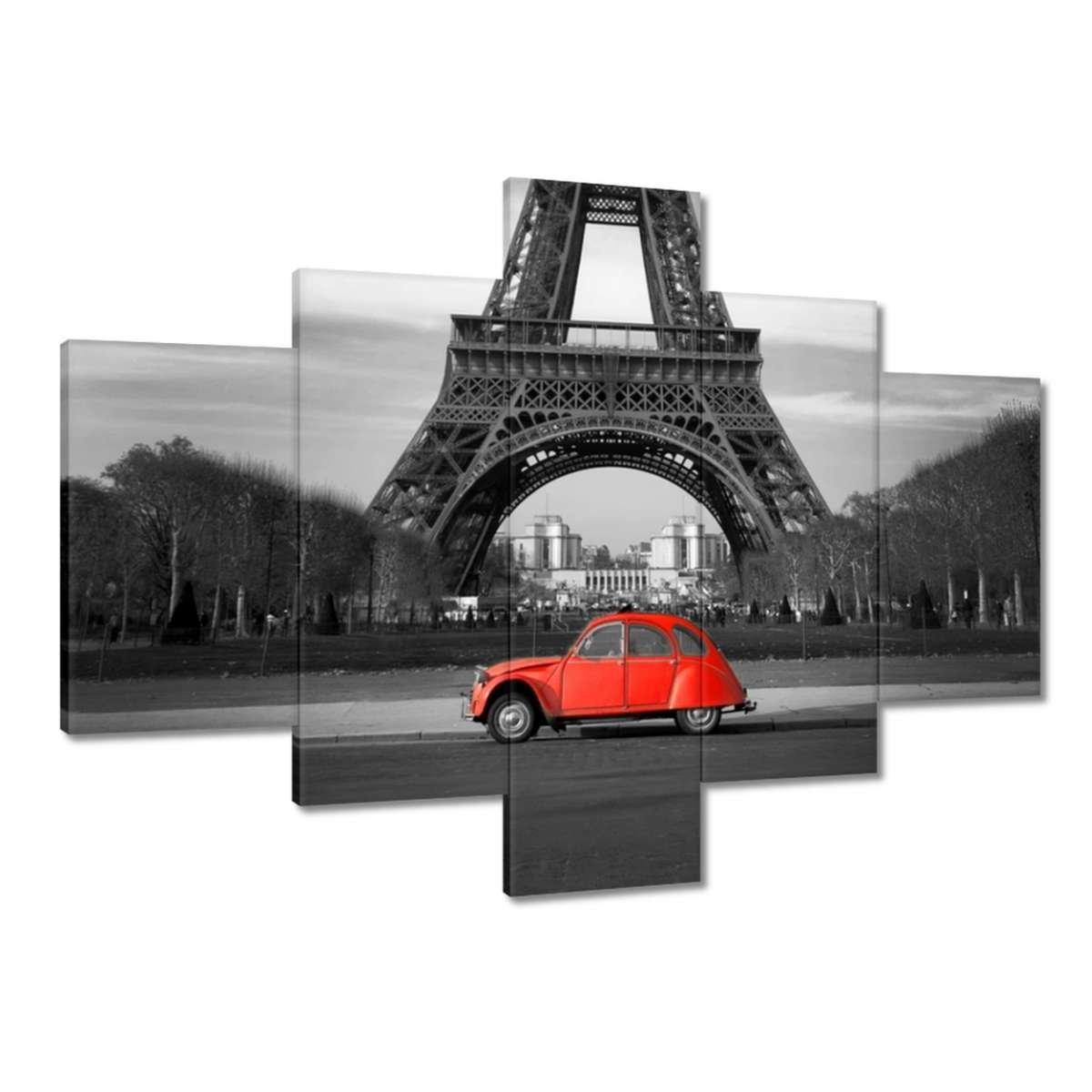Obraz Czerwone auto Wieża Eiffla, 100x70cm - ZeSmakiem | Sklep EMPIK.COM