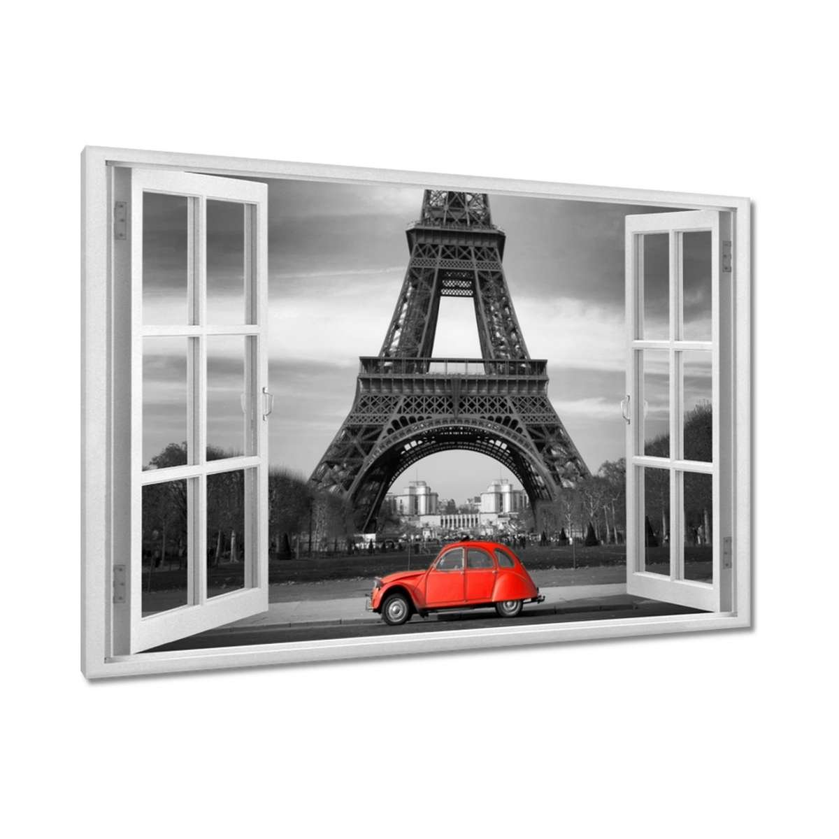 Obraz Czerwone auto Wieża Eiffla, 120x80cm - ZeSmakiem | Sklep EMPIK.COM