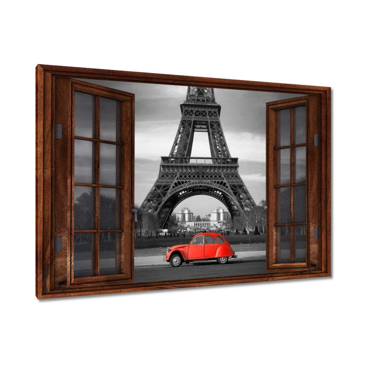 Obraz Czerwone auto Wieża Eiffla, 120x80cm - ZeSmakiem | Sklep EMPIK.COM