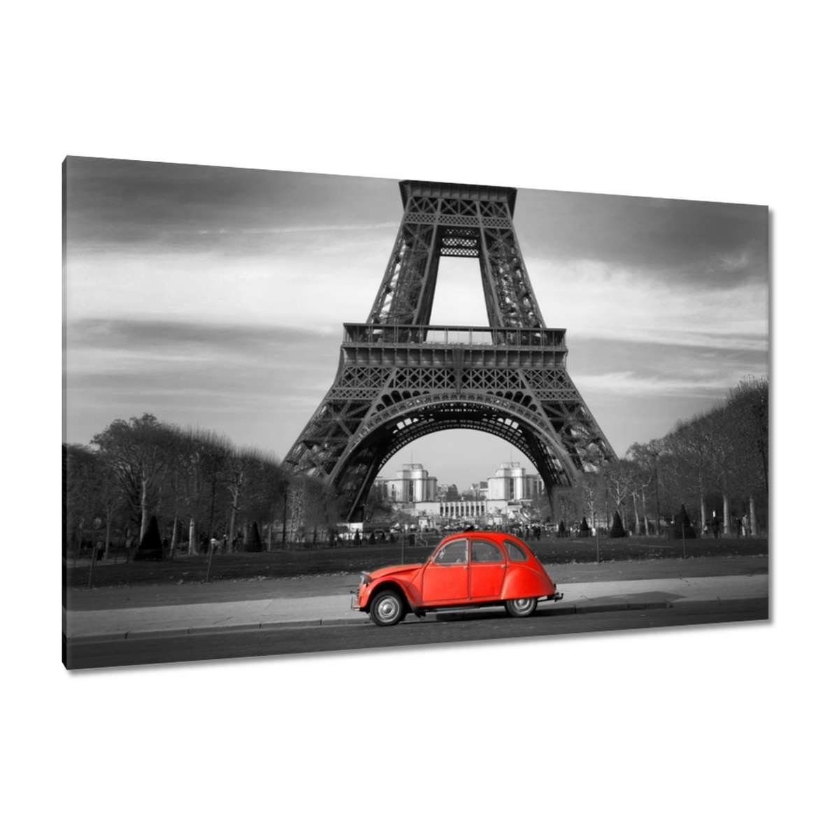 Obraz Czerwone auto Wieża Eiffla, 140x90cm - ZeSmakiem | Sklep EMPIK.COM