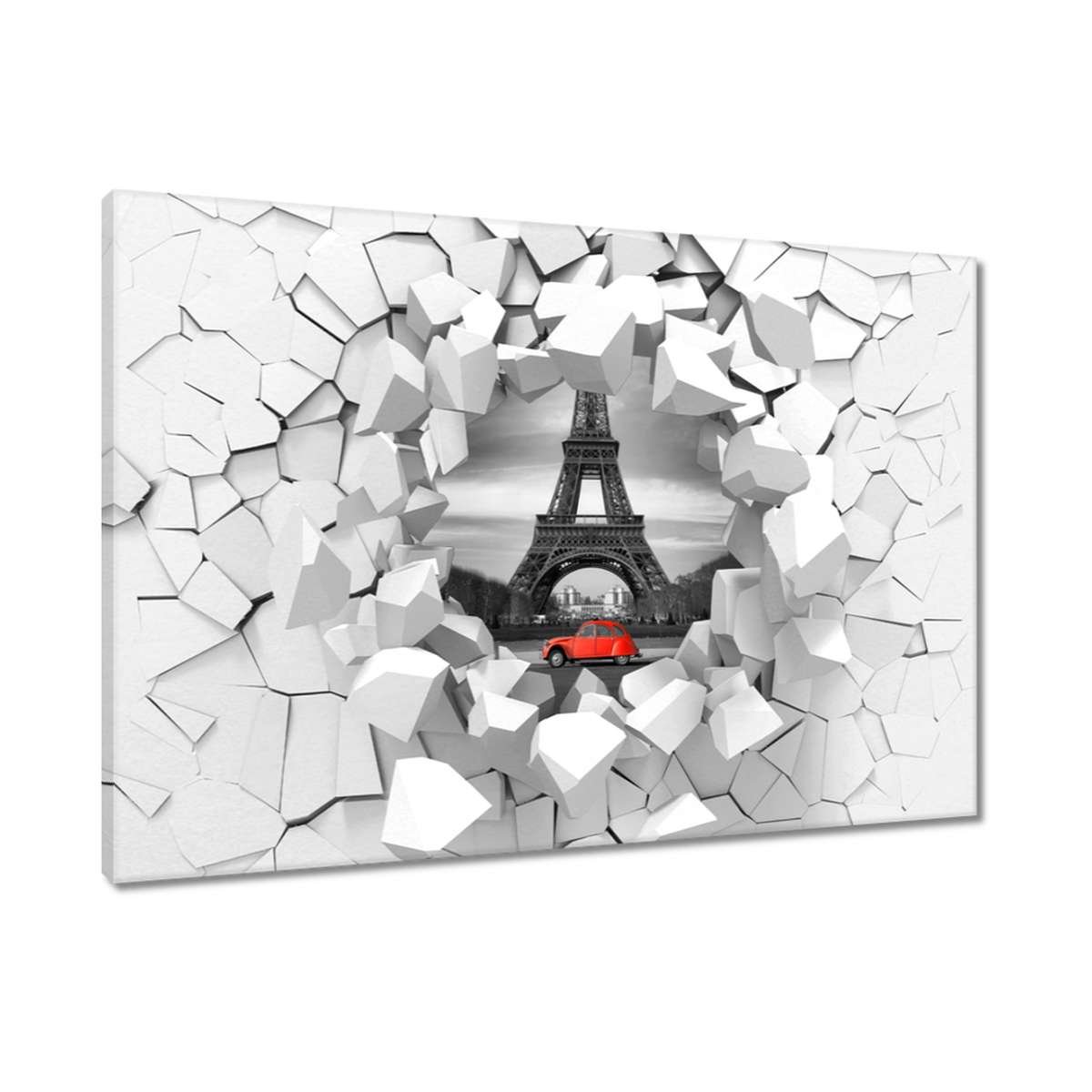 Obraz Czerwone auto Wieża Eiffla, 60x40cm - ZeSmakiem | Sklep EMPIK.COM