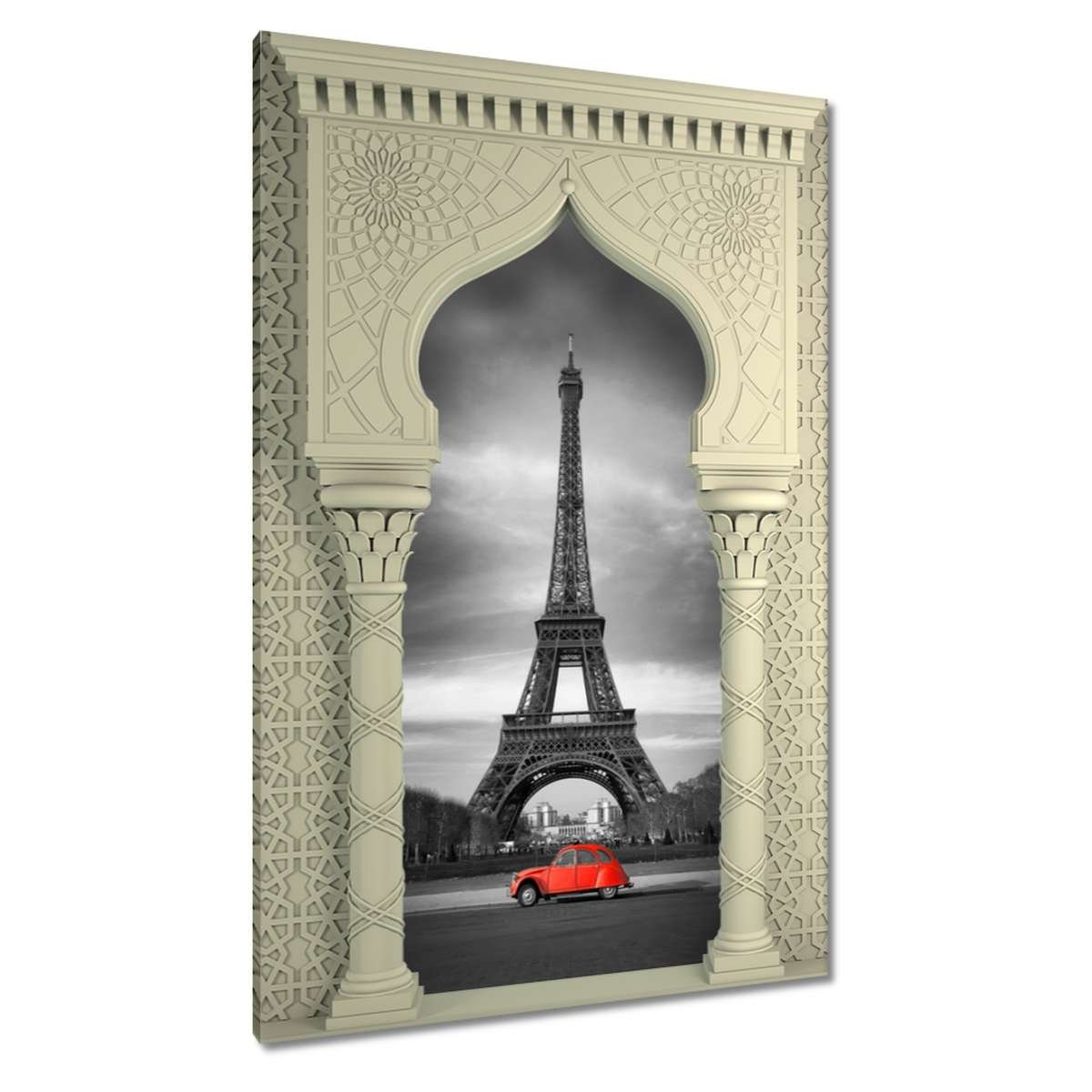 Obraz Czerwone auto Wieża Eiffla, 60x90cm - ZeSmakiem | Sklep EMPIK.COM