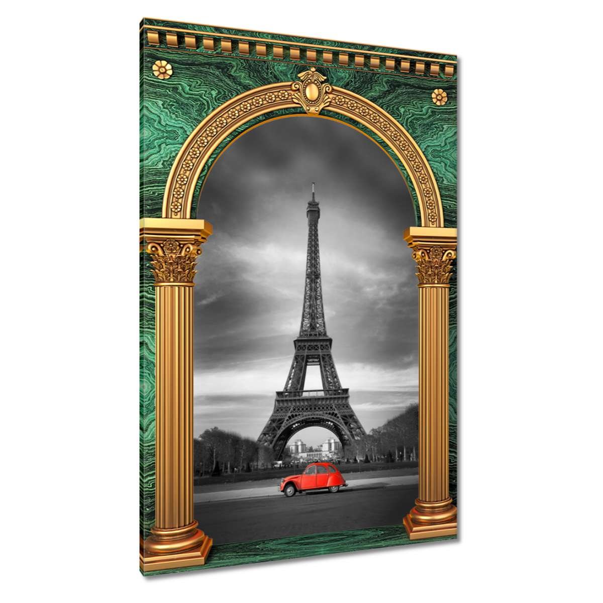 Obraz Czerwone auto Wieża Eiffla, 60x90cm - ZeSmakiem | Sklep EMPIK.COM