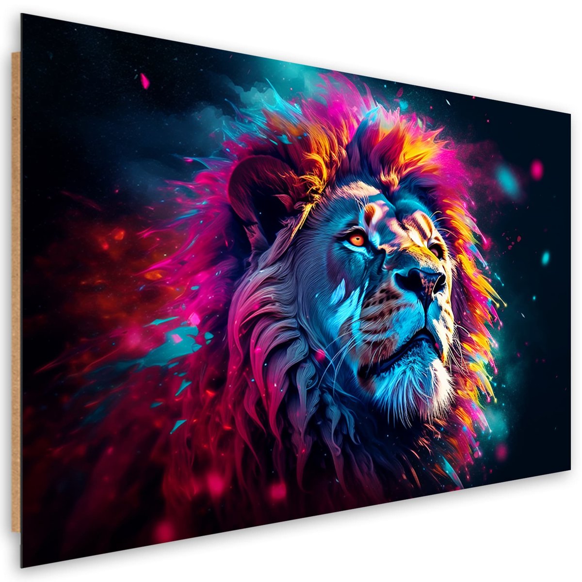Obraz deco panel, Neon Lew Zwierzę Afryka (Rozmiar 120x80) - Inna marka ...