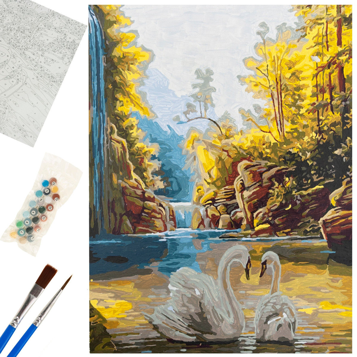 Obraz Do Malowania Po Numerach Łabędzie W Stawie - MARTOM | Sklep EMPIK.COM