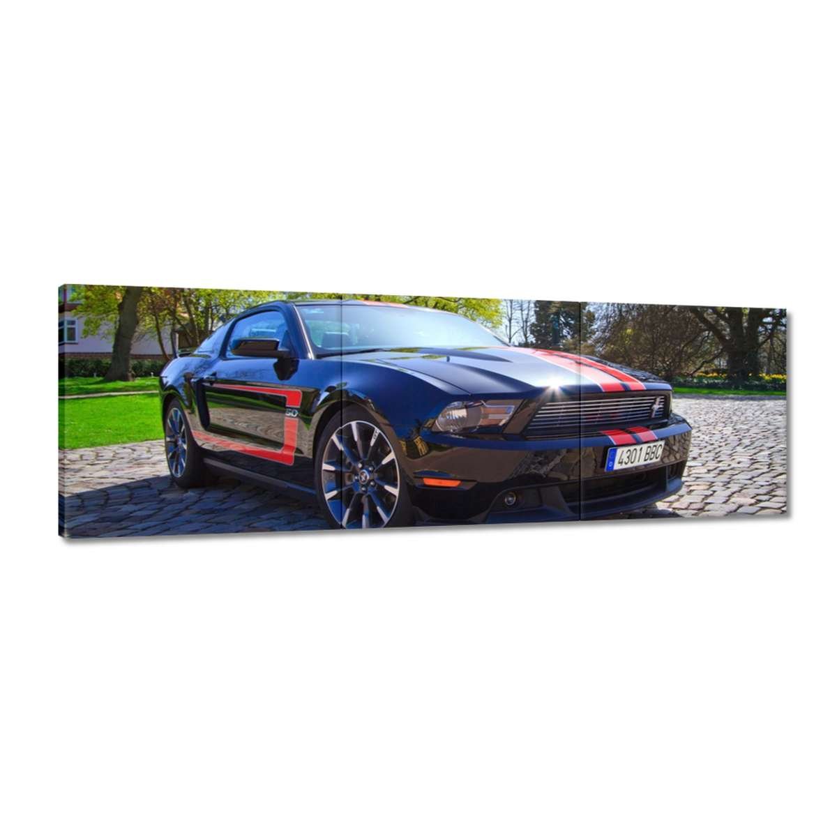 Obraz Ford Mustang z paskami, 90x30cm - ZeSmakiem | Sklep EMPIK.COM