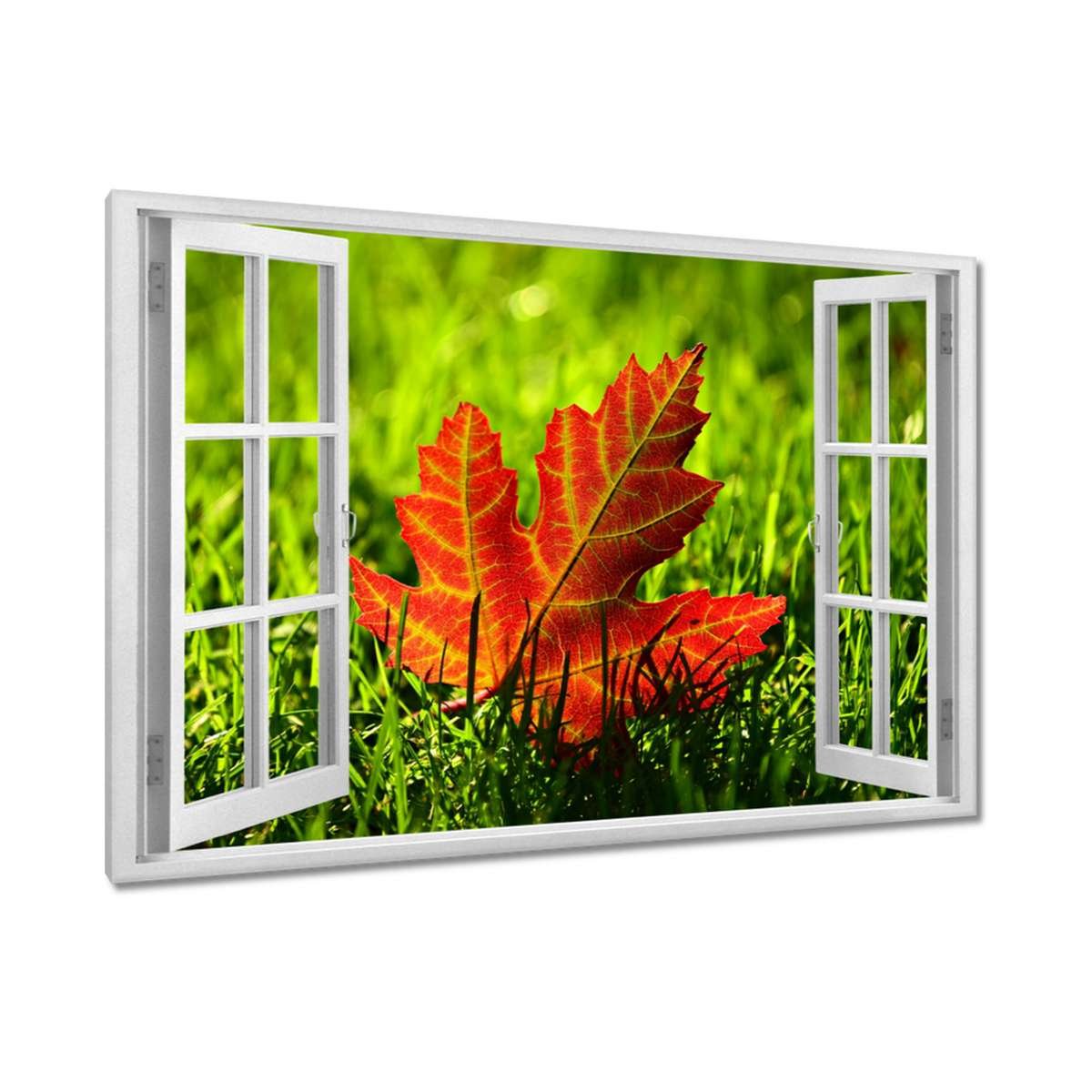 Obraz Jesienny liść na trawce, 60x40cm - ZeSmakiem | Sklep EMPIK.COM